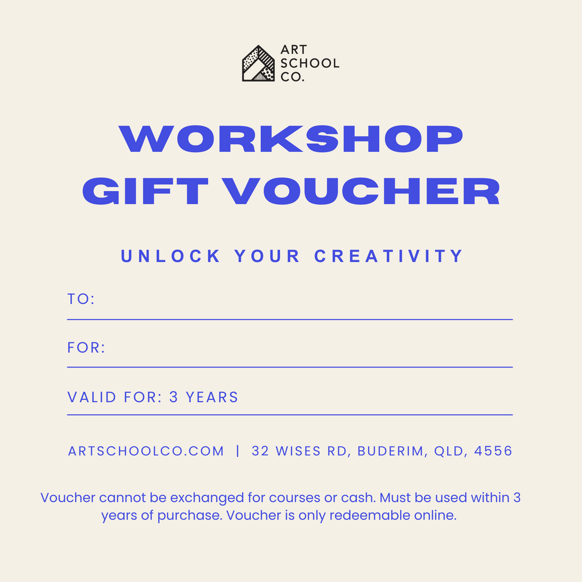 Workshop Gift Card – Art School Co.